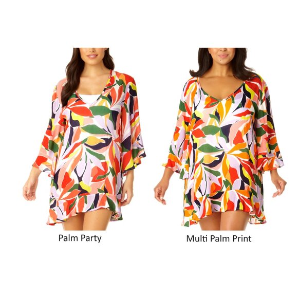 Anne Cole | Swim | Nwt Anne Cole Womens Flounce Vneck Beach Cover Up ...